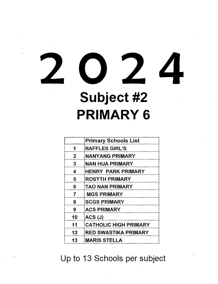 2024 Subject 2 P6 List